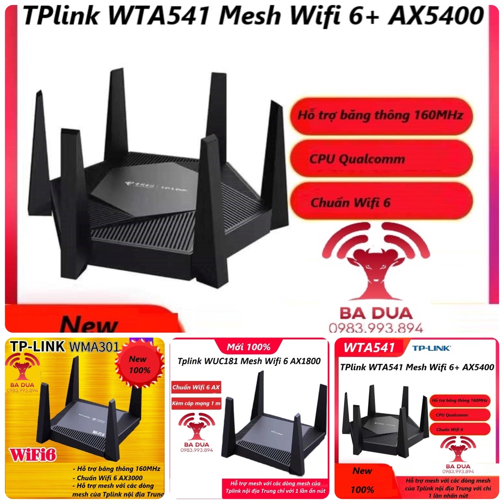Bộ Phát Wifi Mesh Wifi 6 6+ Tplink TP-Link WTA541 AX5400 , WMA301 AX3000 , WUC181 AX1800 ...