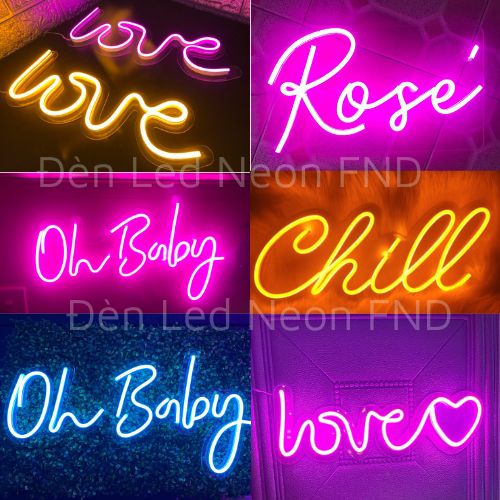 Led neon theo yêu cầu Đèn Led Neon chữ- Neon theo tên thiết kế decor ...