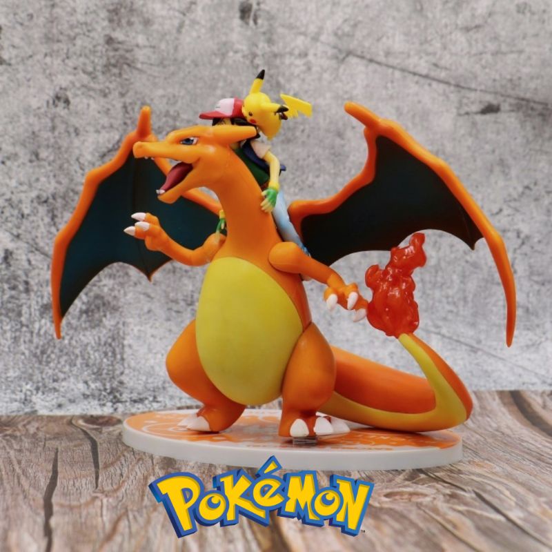 Mô hình Satoshi và Lizardon ( Charizard ) và Pikachu | Shopee Việt Nam