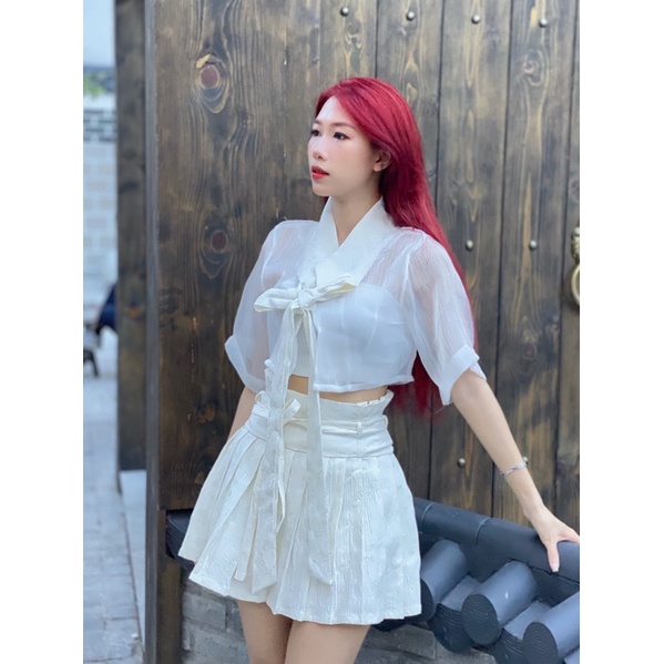 HYMAISON | Set Hanbok tặng kèm áo ống đen | Shopee Việt Nam