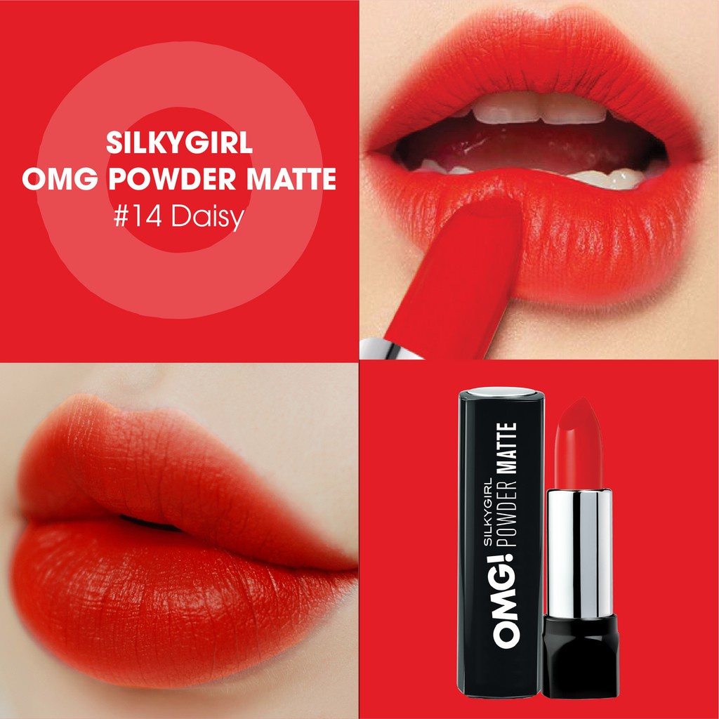 Son lì siêu mịn OMG! Powder Matte Silkygirl (màu số 14: Daisy) | Shopee ...