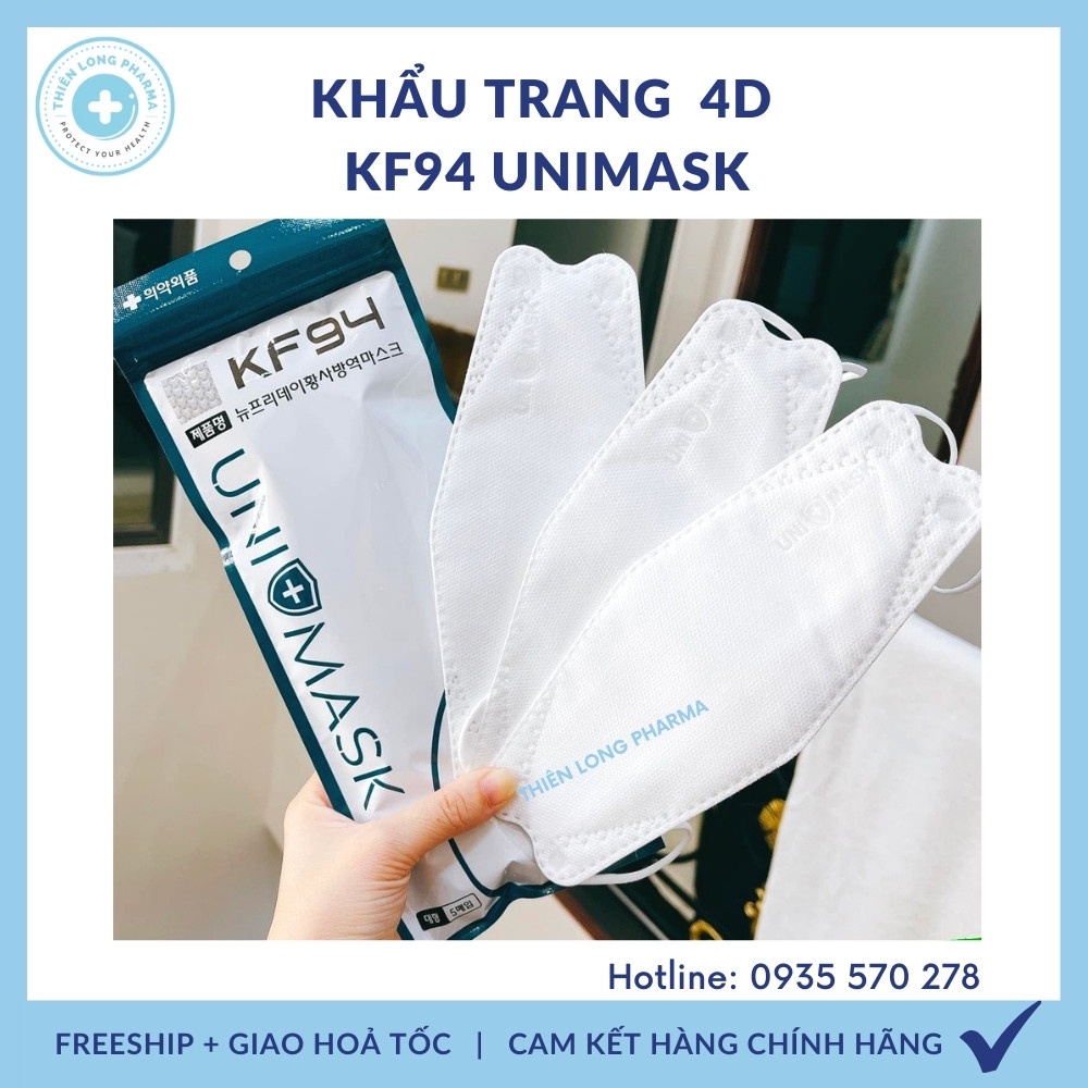 [SET 50 CÁI] Khẩu trang KF94 UNI MASK 4 lớp kháng khuẩn, kiểu dáng 4D Hàn Quốc hàng chính hãng ...