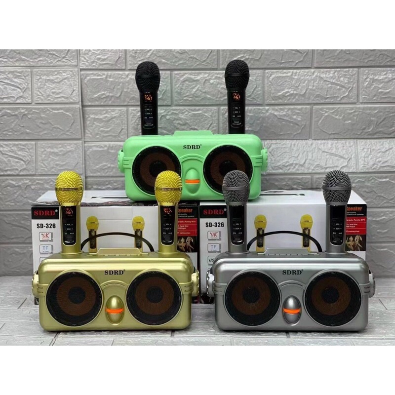 Loa Bluetooth Karaoke Mini.Tặng Kèm 2 Micro Không Dây | Shopee Việt Nam