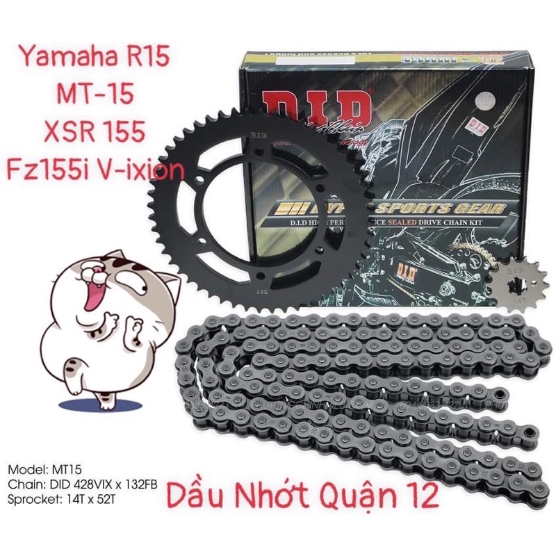 Bộ Nhông Sên Dĩa Yamaha R15 - MT15 D.I.D High Performance Sealed Drive ...