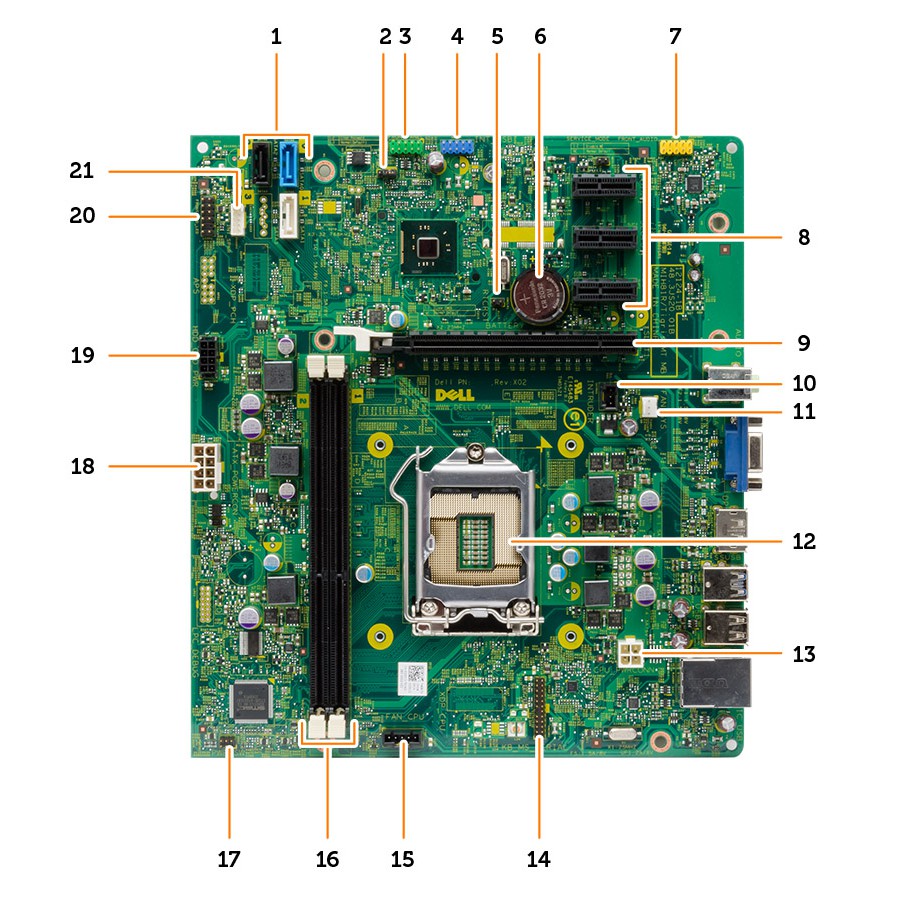 Mainboard DELL Optiplex 3020MT MIH81R 40DDP 040DDP VHWTR VJ4YX, DELL ...