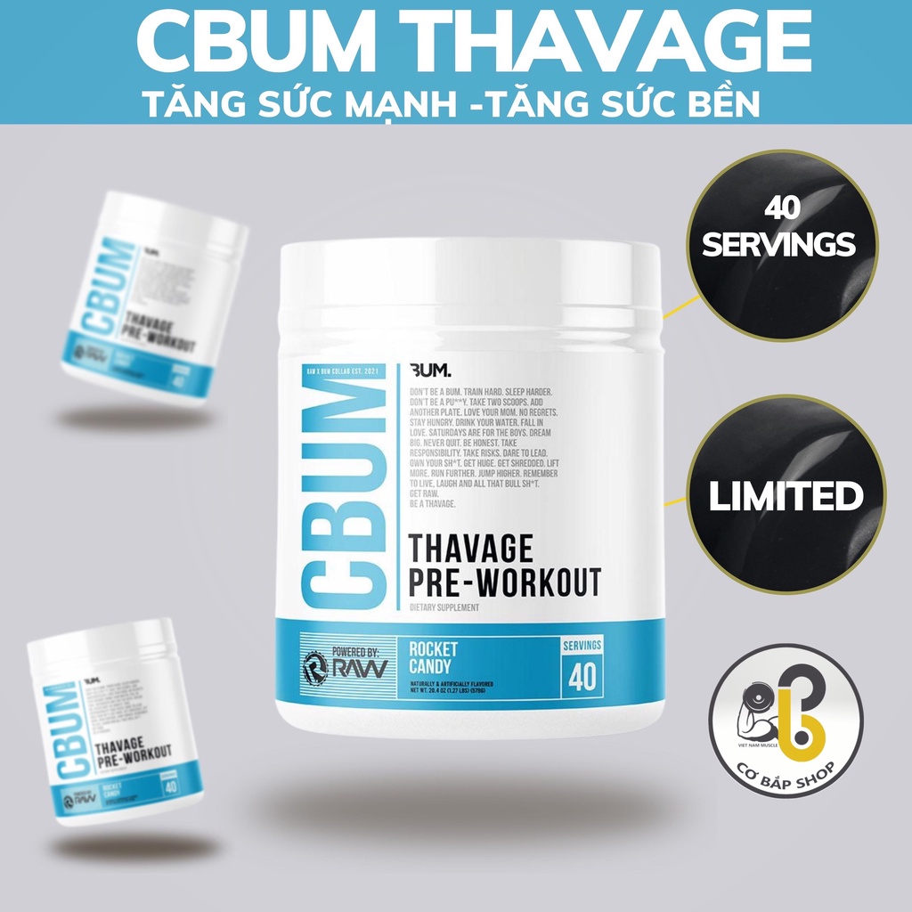 CBUM PRE THAVAGE - TĂNG SỨC MẠNH CỦA MRO CBUM - TĂNG SỨC BỀN HỖ TRỢ QUÁ ...
