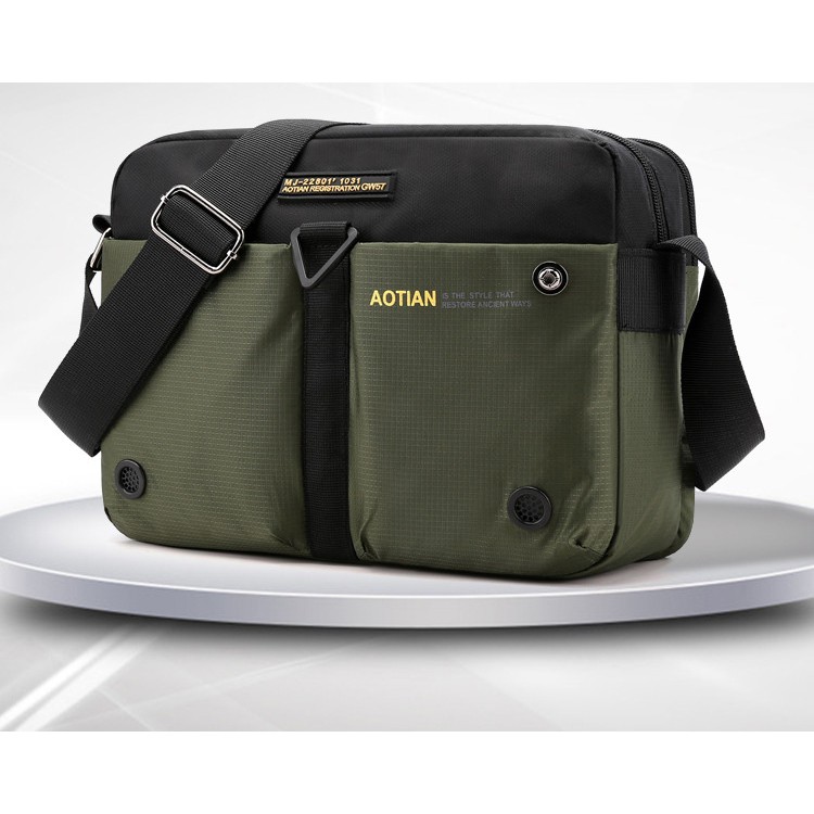 Cặp đeo chéo vải bố túi hộp AOTIAN CD2 Shalla | Shopee Việt Nam