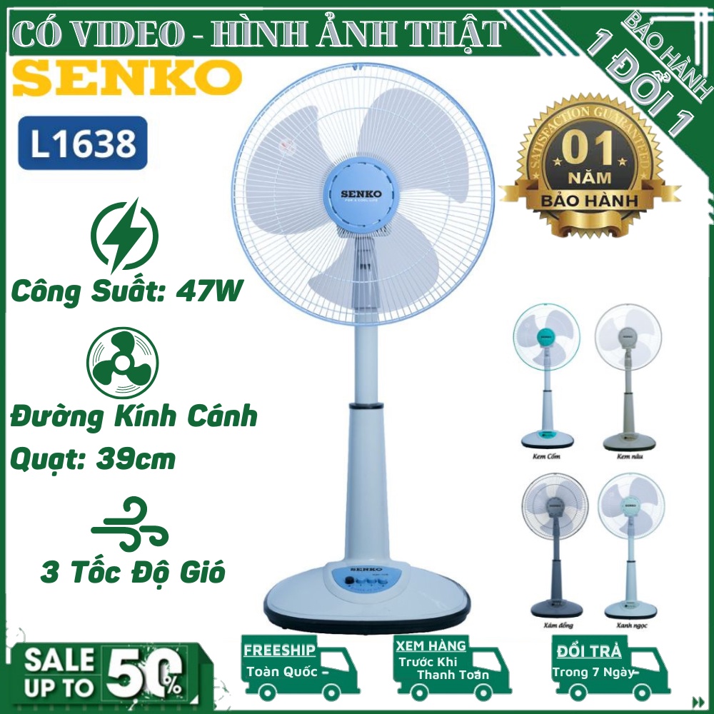 Quạt Điện - Quạt Cây Senko L1638 - Chính Hãng, 100% Lõi Đồng, Công Suất ...