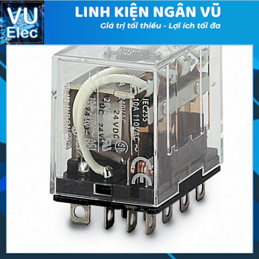 Relay LY4 24V 14 chân to dòng 10A, Rơ le trung gian, relay 24V10A 14 chân (Chân To) | Shopee ...