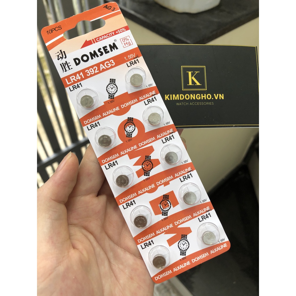 Vỉ 10 Viên Pin AG3 LR41 392A L736F V3GA 1,5V DOMSEM Pin Cúc Áo Thay Thế ...