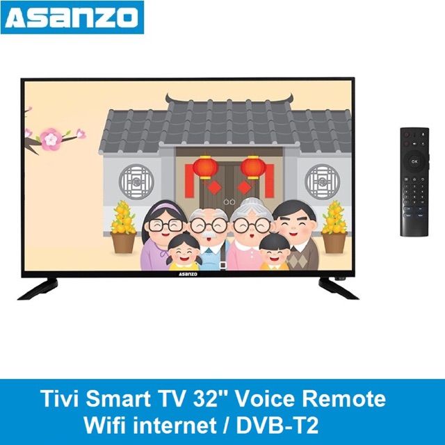 Tivi Smart tv Asanzo 32 inch wifi internet remote giọng nói | Shopee Việt Nam