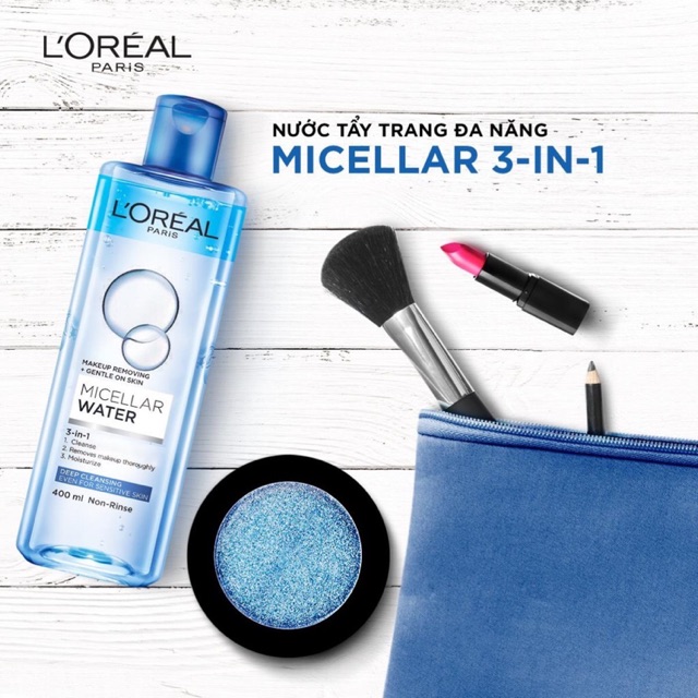 [CHÍNH HÃNG] Nước tẩy trang cho mọi loại da L'Oreal Paris 3-in-1 Micellar Water 400ml | Shopee ...