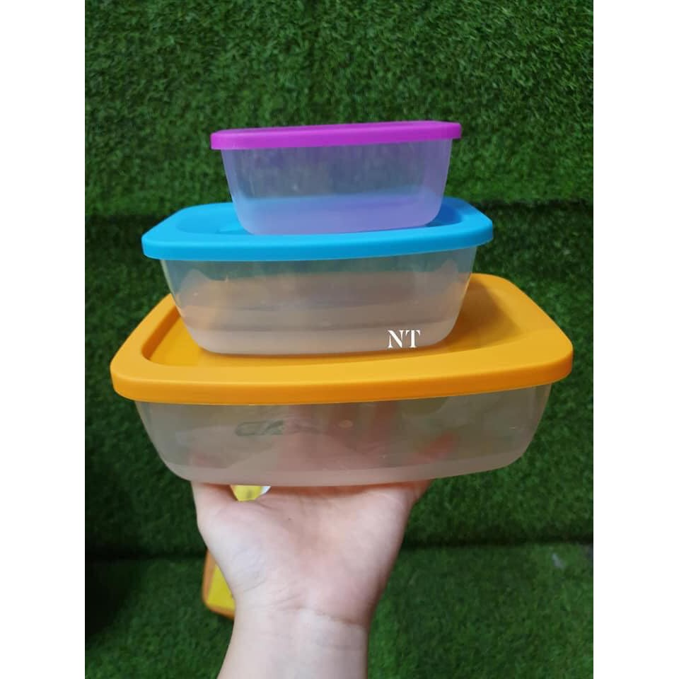 Bộ 3 hộp nhựa xuất xứ Ấn Độ (250ml, 520ml, 1000ml) dùng được lò vi sóng | Shopee Việt Nam