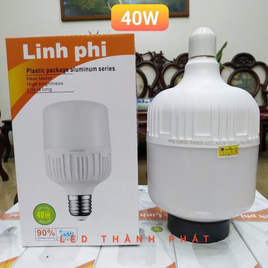 Bóng đèn LED BULB Trụ Linh Phi 40W siêu sáng tiết kiệm 80% điện ...