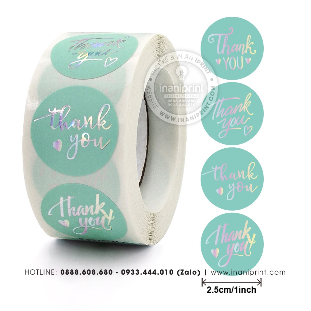 STICKER CUỘN 500 TEM ÁNH KIM - STICKER CẢM ƠN DÀNH CHO SHOP BÁN HÀNG ...