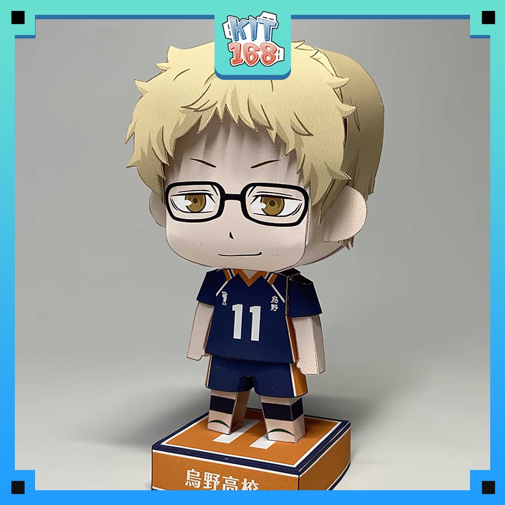 Mô hình giấy Anime Chibi Kei Tsukishima - Haikyuu!! + kit hộp trang trí ...