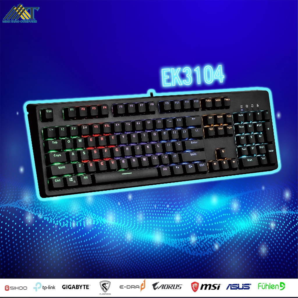 Bàn Phím Cơ E-DRA EK3104 EDRA Switch - Led Rainbow - Dây Typ C - Phiên ...