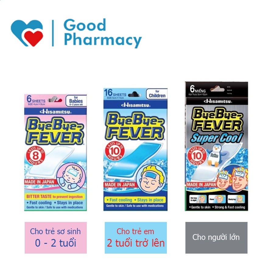Miếng dán hạ sốt Byebye Fever (Hisamitsu - Nhật Bản) cho trẻ sơ sinh ...
