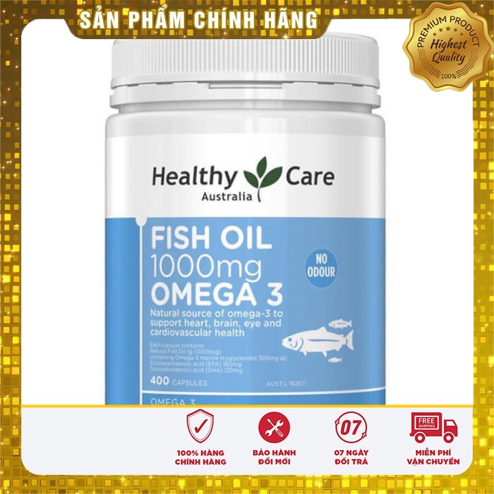 Viên uống dầu cá Omega 3 Healthy Care Fish Oil 400 viên | Shopee Việt Nam