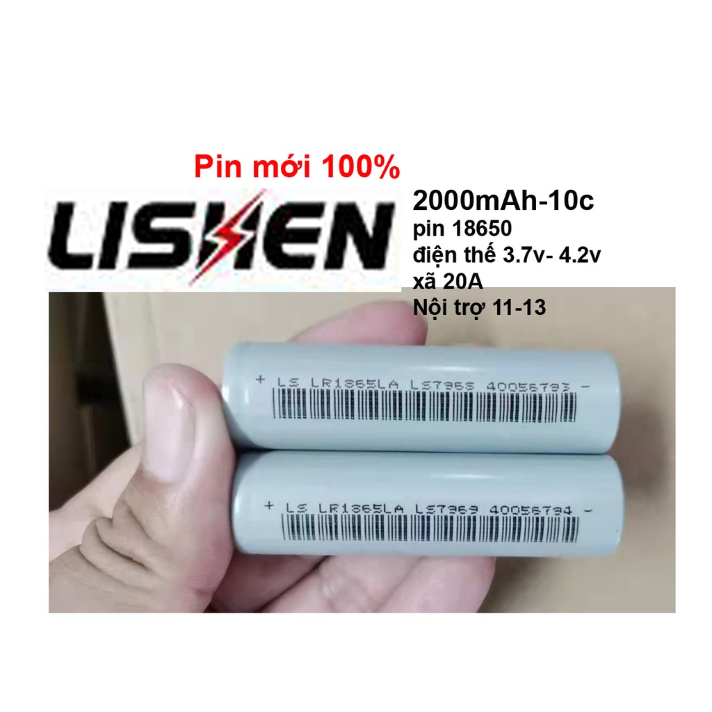 Cell 18650 lishen xám 2000mah xả 10C/20A hàng mới 100% nội trợ 11-13 ...