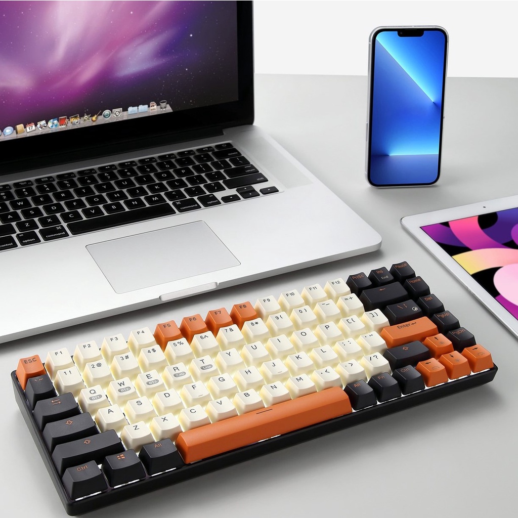 Bàn Phím Cơ Không Dây Bluetooth RF84 Keycap PBT Led RGB Blue Switch ...