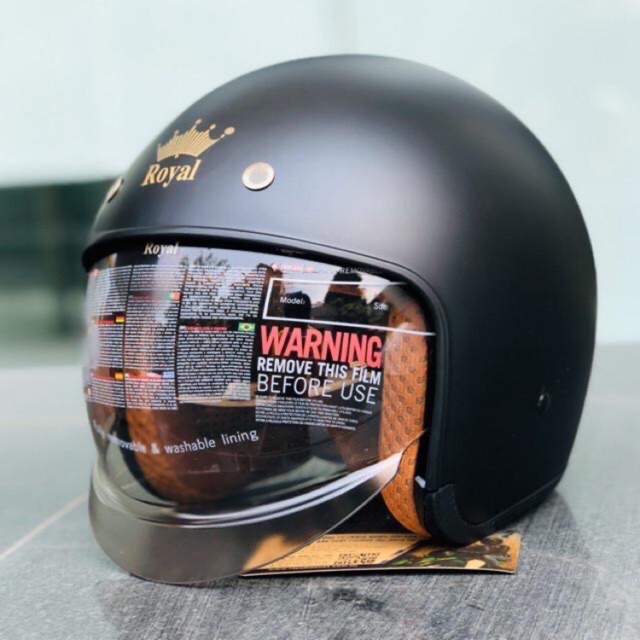 Mũ bảo hiểm 3/4 Royal M139 kính âm đen nhám | Shopee Việt Nam