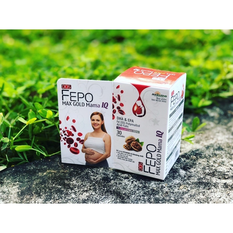 viên bổ sung sắt FEPO MAX GOLD MAMA IQ DQS cho người thiếu máu do thiếu ...