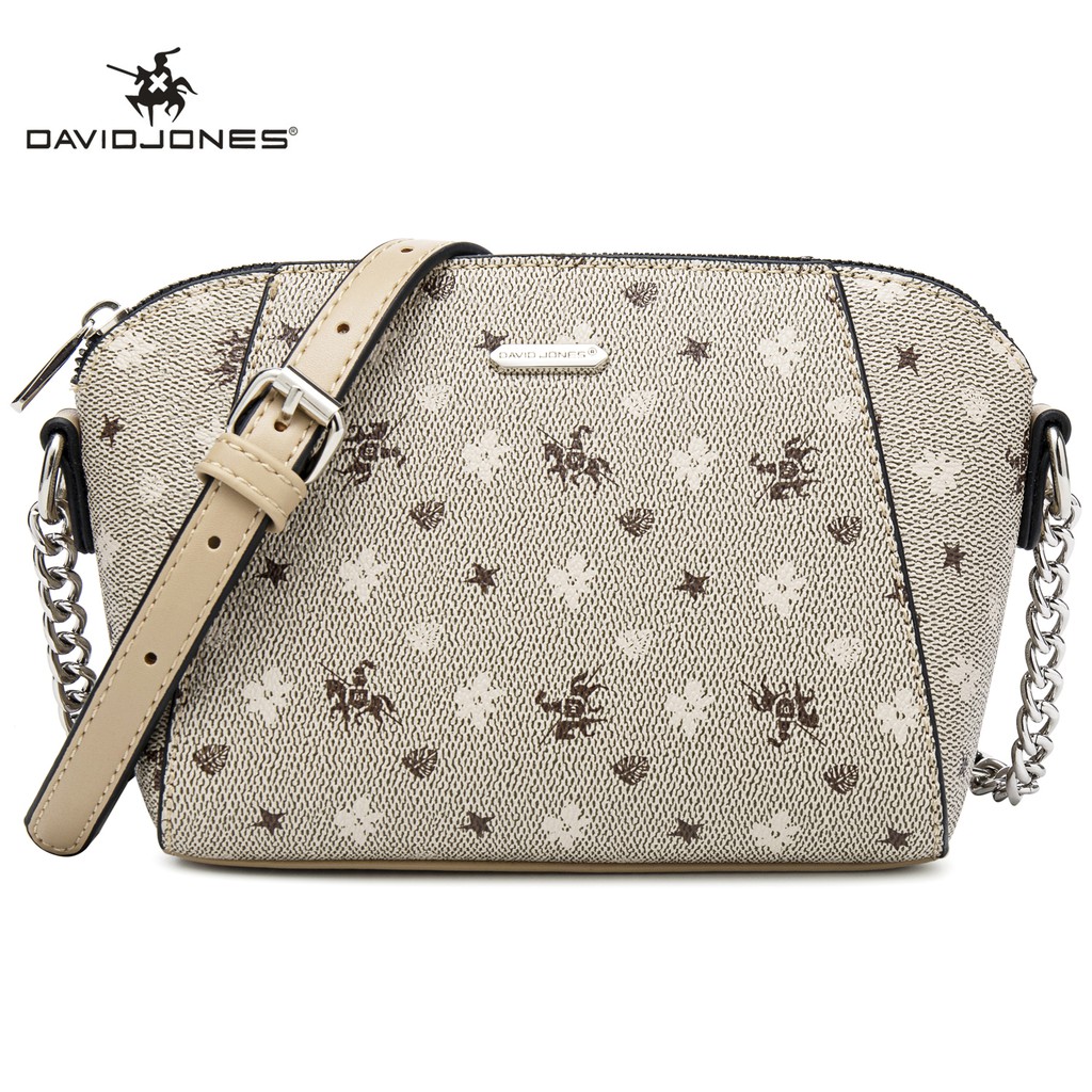 Túi đeo chéo DAVID JONES bằng da pu phối dây xích thời trang mùa xuân cho nữ | Shopee Việt Nam