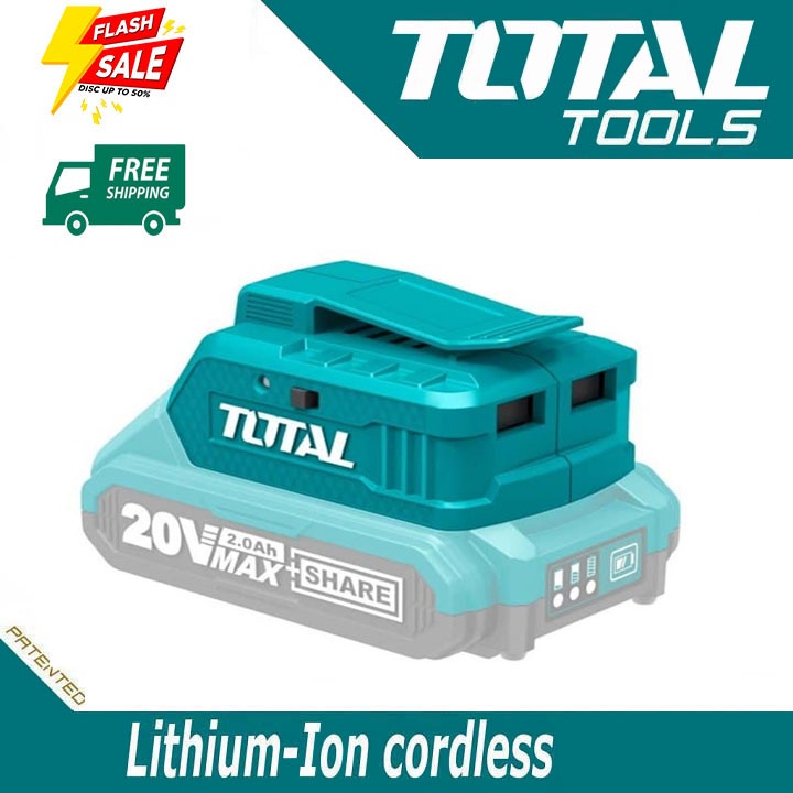 Sạc USB 20V TOTAL CHÍNH HÃNG TUCLI2001 Phù hợp dùng với pin 20V total ...