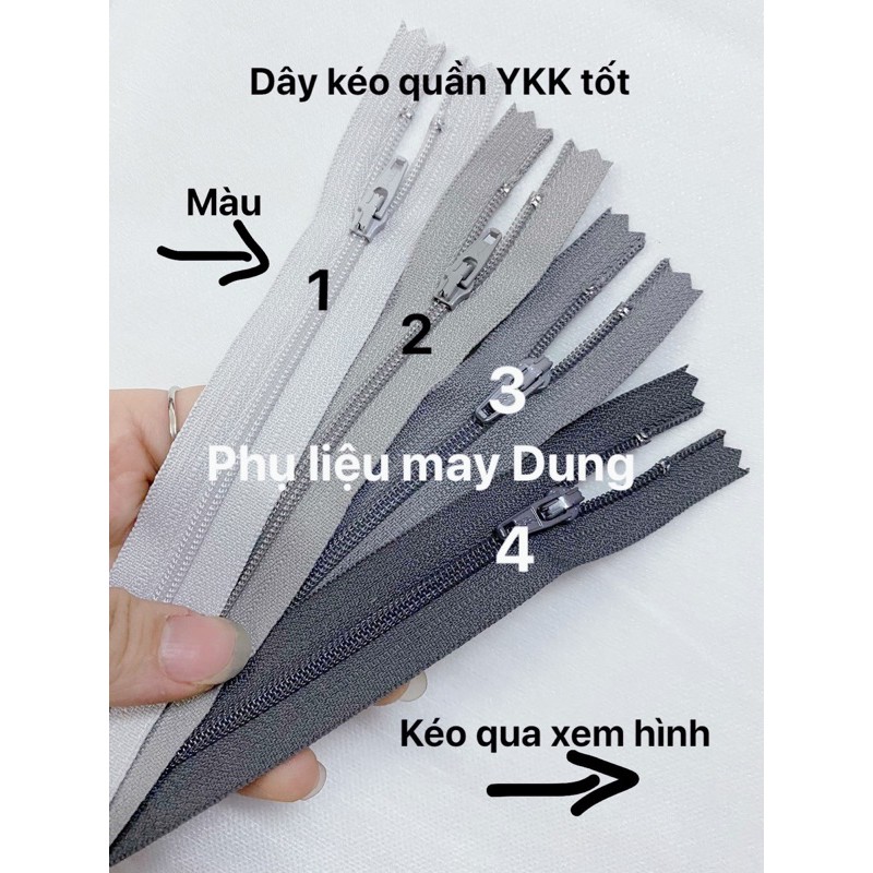 dây kéo YKK tông xám dài 17cm | Shopee Việt Nam