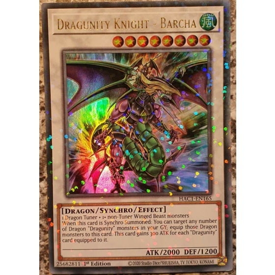 [Bài Yugioh] Lá bài Dragunity Knight-Barcha \ HAC1-EN165 \ Duel Terminal Ultra Rare - 1st ...