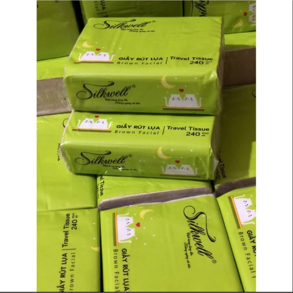 Khăn Giấy/ Giấy Ăn Silkwell Không Tẩy Bỏ Túi 3 Lớp 240 Tờ | Shopee Việt Nam