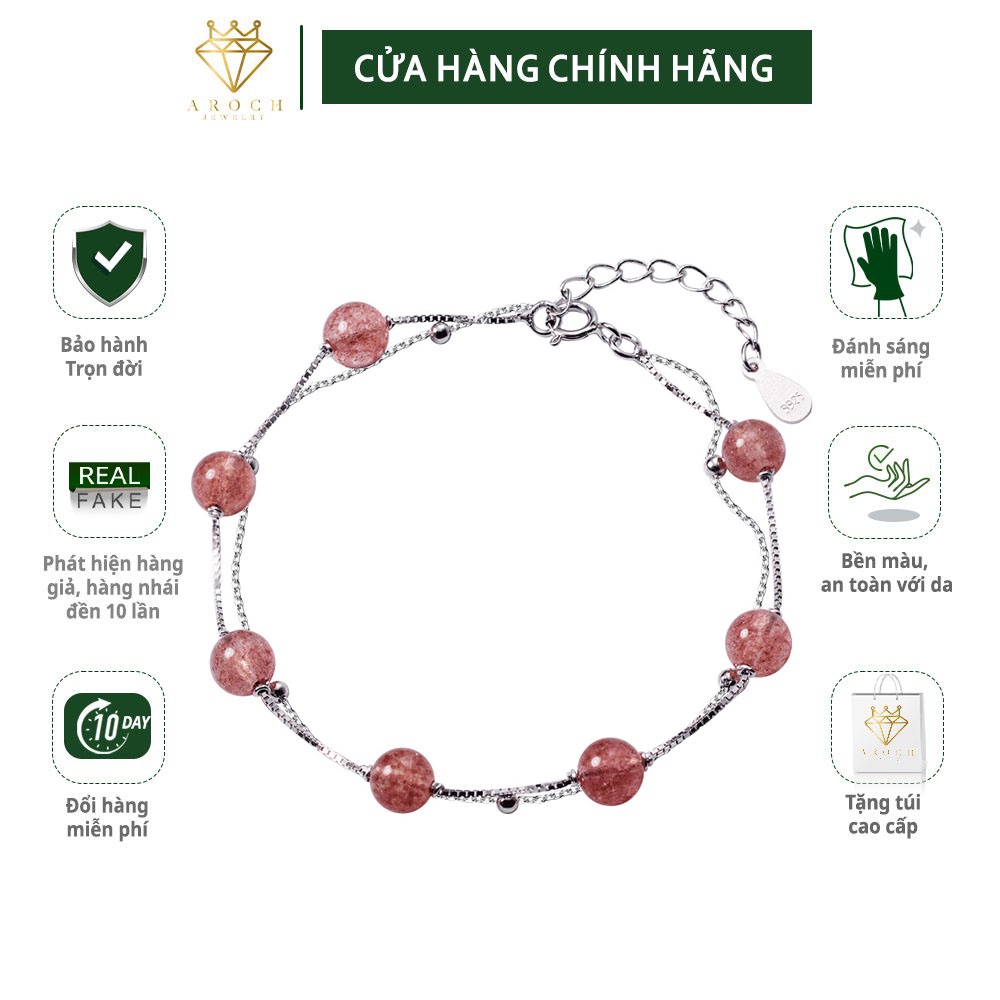 Vòng tay nữ bạc Ý s925 dâu tây 2 lớp S2165 - AROCH Jewelry | Shopee ...