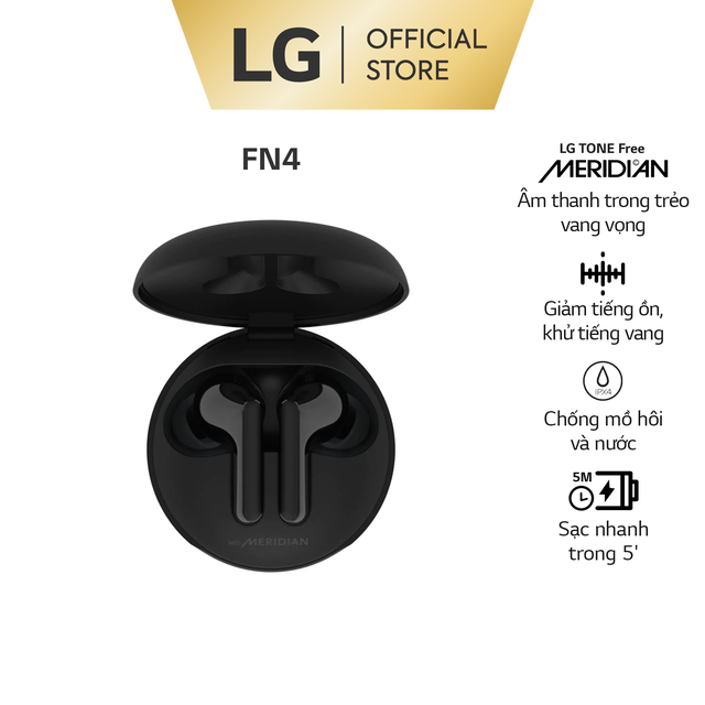 LG Tone Free HBS-FN4 - Màu Đen - Tai Nghe Không Dây Công nghệ âm thanh MERIDIAN | Shopee Việt Nam