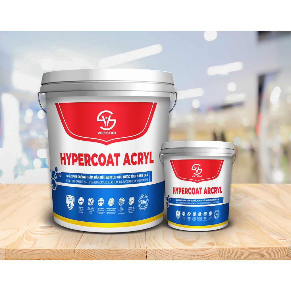 HyperCoat Acrylic 5Kg - Chất Chống Thấm Đàn Hồi Acrylic Gốc Nước - Chống Thấm Tường Sàn Kháng UV ...