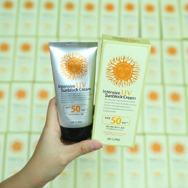 Kem chống nắng 3W Clinic Intensive UV Sunblock Cream SPF 50++ 70ml | Shopee Việt Nam