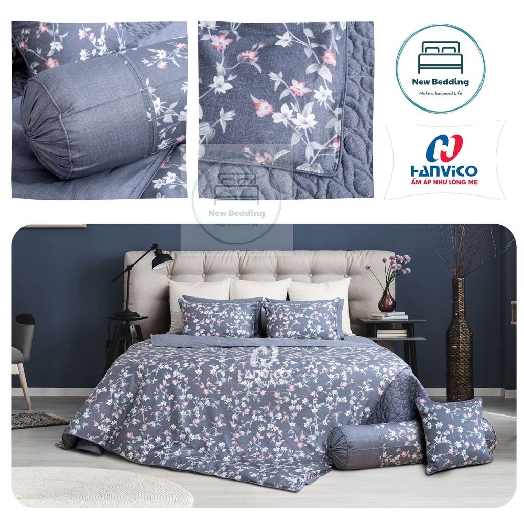 Bộ Chăn Ga Gối Hanvico Blue Sky DLP187, ga trải giường vải cotton T cao cấp | Shopee Việt Nam