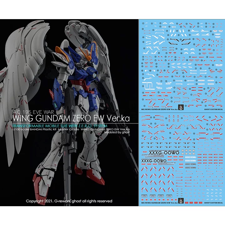 Decal trượt nước YAN cho GHOST MG Wing Zero Ew Ver.Ka 2.0 (MG025 ...