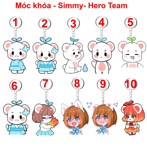 Móc khóa Simmy và linh vật của Simmy nhân vât trong Hero Team(nhiều mẫu đẹp lung linh) | Shopee ...