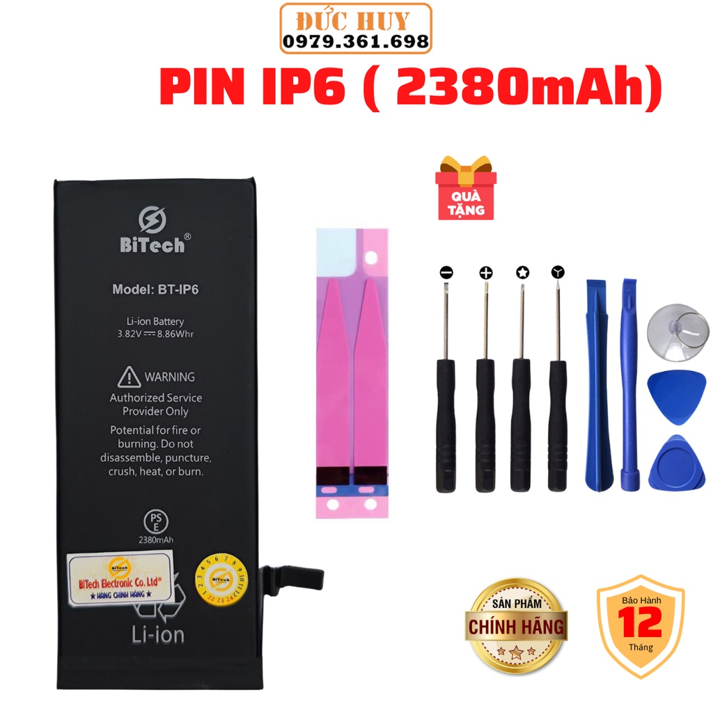 Pin Dung Lượng Cao Chính hãng BITECH BT-IP6 / 6S / 6SPL / 7 / 7PL / IP8 ...