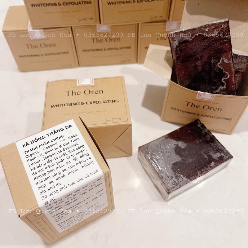 Xà bông hữu cơ trắng da The Oren Whitening & Exfofiating soap | Shopee ...