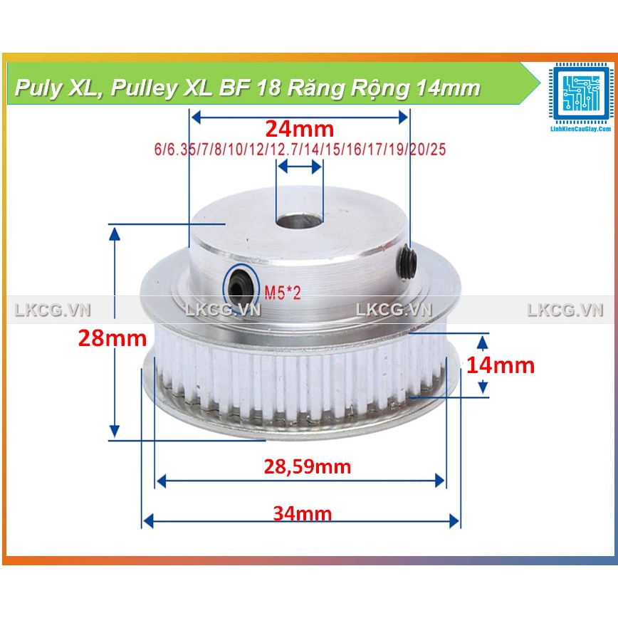 Puly XL, Pulley XL BF 18 Răng Rộng 14mm | Shopee Việt Nam