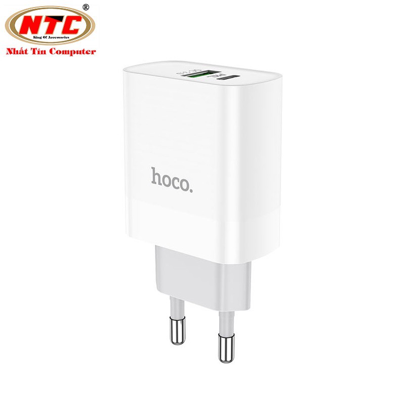Cốc sạc 2 cổng Hoco C80A USB QC3.0 và Type-C PD20W (Trắng) - Hàng chính hãng | Shopee Việt Nam