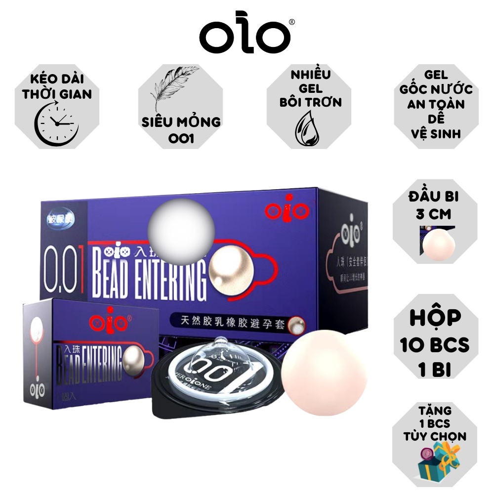 Bao cao su OlO 001 xanh bi 3cm kéo dài thời gian tăng cảm xúc khoái cảm Hộp 10 bcs | Shopee Việt Nam