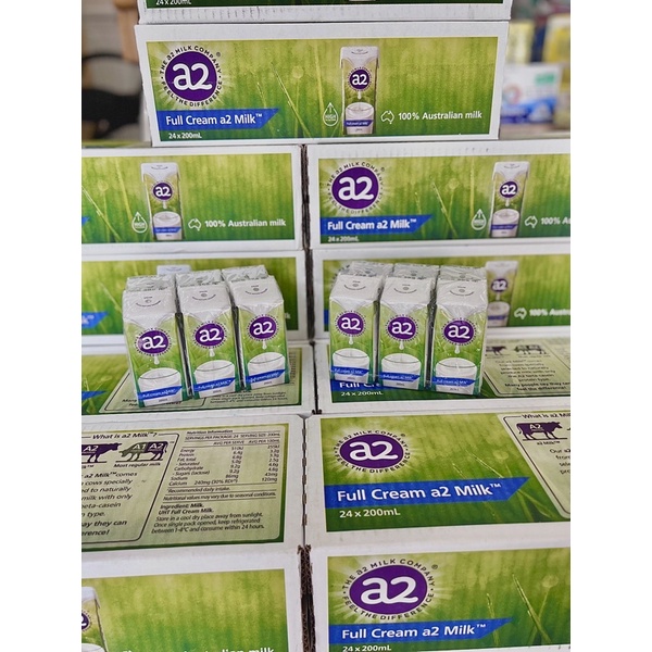 Sữa tươi nguyên kem A2 dạng nước lốc 6 hộp 200ml Date 6/25 | Shopee Việt Nam