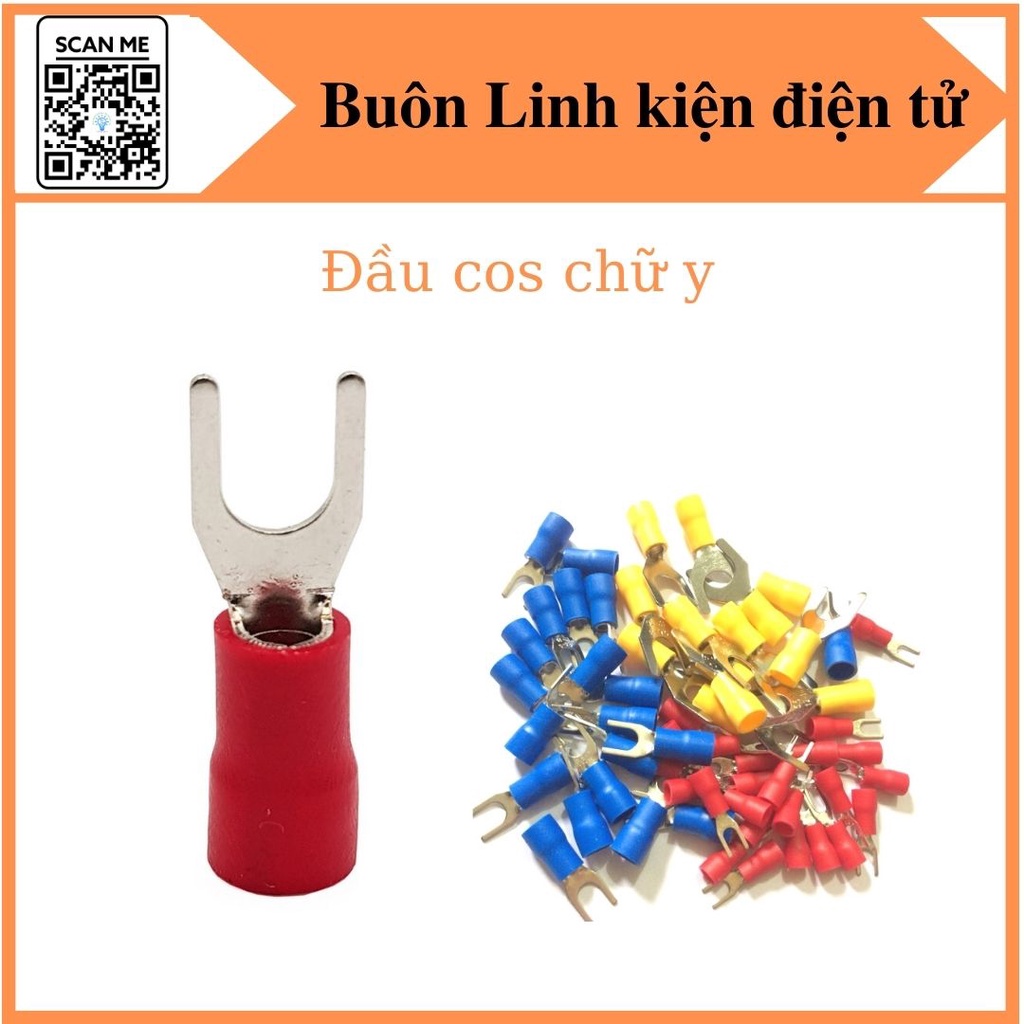 Bộ 100 đầu cos chữ y (cos chỉa) nối dây điện SV 2-4,SV 2-3, SV 2-5, SV2-6. cos đấu contactor ...