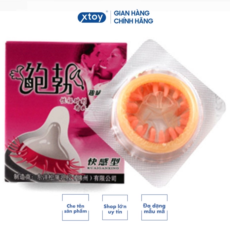 Bao cao su gai RUNBO Extra Sensitive, bcs siêu mỏng, bcs bi, nhiều gel, 49mm, bcs rumbo chống ...