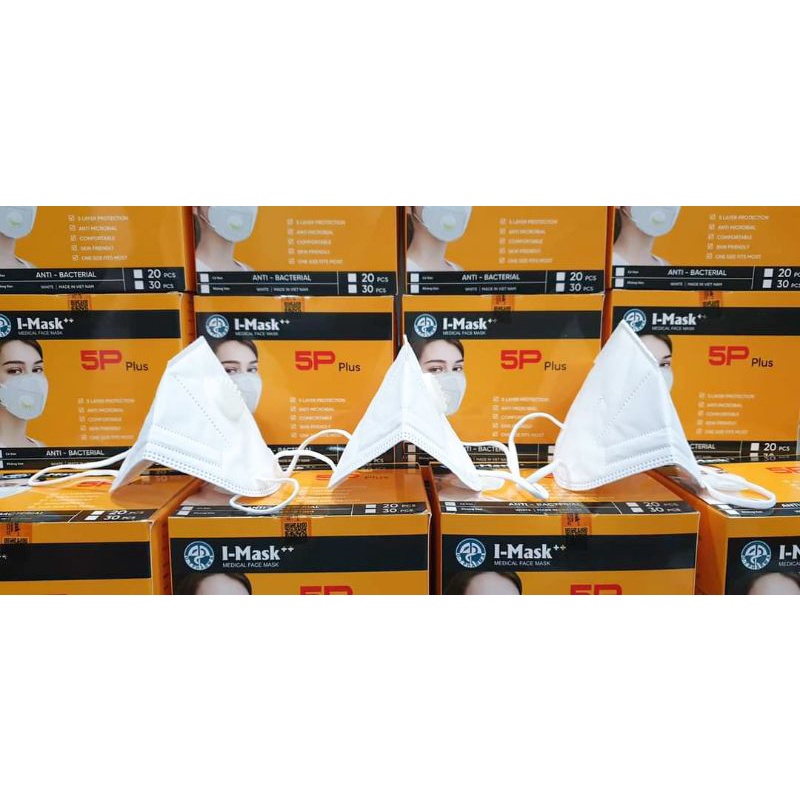 [Date T5/2024] Hộp 20 cái khẩu trang I-Mask 5P Plus N95 có van 5 lớp ...