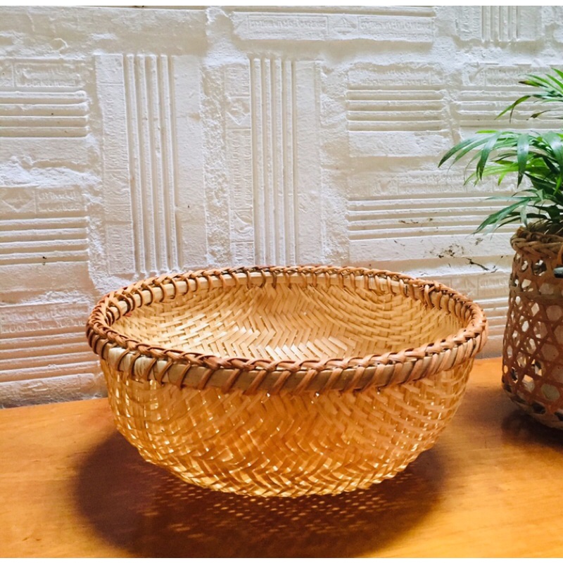 Rổ tre cạp mây sâu lòng đan kỹ/ rổ tre đan dạng thúng đựng hoa quả ...