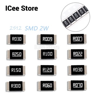 Set 10 Điện Trở Hợp Kim 2512 2W 1% SMD R001 R002 R003 R004 R008 R009 R010 R012 R015 2512 R020 ...